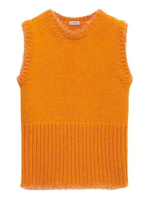Loewe Wool-blend Ribbed Sweater Vest - Orange