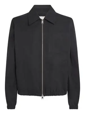 Ami Cotton Gabardine Zip-up Jacket - Black