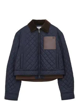 Loewe Quilted Monogram Field Jacket - Navy