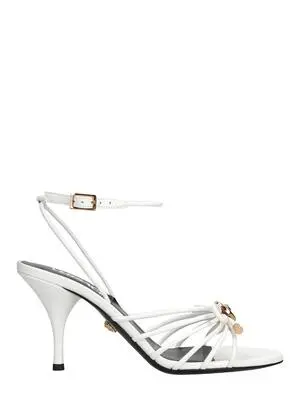 Versace Opera Bow Leather Sandals - White