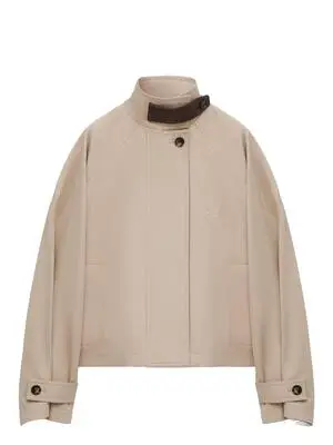 Loewe Cotton-silk Cropped Coat - Beige