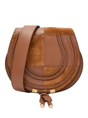 Chloé Marcie Patchwork Saddle Bag Tan