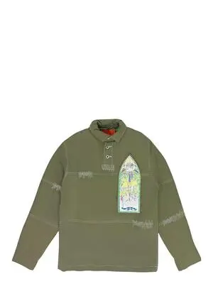 WHO DECIDES WAR BY EV BRAVADO Oversized Button-down Polo Shirt - Green