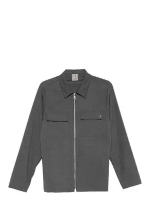 RHUN Zip-fastening Patch-pocket Shirt - Grey