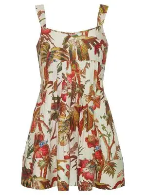 Cara Cara Ria Floral-print Mini Dress - Neutrals