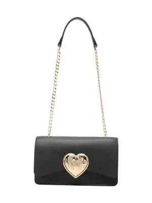 Moschino Heart-plaque Shoulder Bag - Black