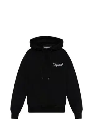 Dsquared2 Embroidered Hooded Top - Black