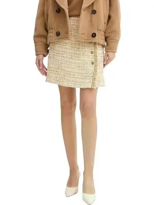 Luisa Spagnoli Freccia Button Fringed-trim Mini Skirt - Neutrals