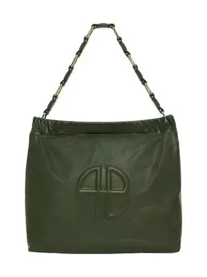 ANINE BING Kate Embossed Chain Shoulder Bag - Green