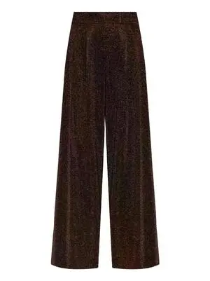 Oseree Pleated Wide-leg Trousers - Brown