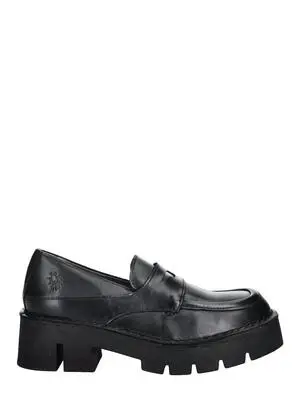 Fly London Lug-sole Loafers - Black