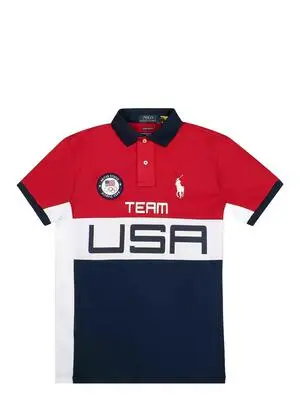 Polo Ralph Lauren Team Usa-print Polo Shirt - Red