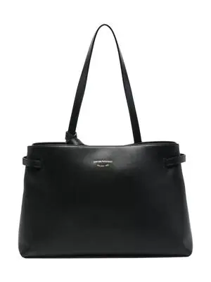 Emporio Armani Leather Tote Bag - Black