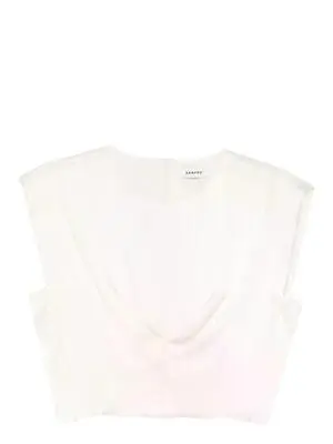 Sandro Pleated Blouse - Neutrals