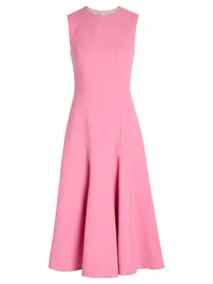 EMILIA WICKSTEAD Benicia Wool-crepe Midi Dress - Pink