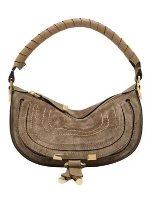 Chloé Marcie Small Suede Shoulder Bag - Taupe