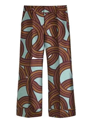 La DoubleJ Hendrix Jacquard Flared-leg Trousers - Multicoloured