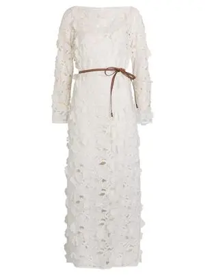 Zimmermann Patience Floral-embroidered Cotton Maxi Dress - Ivory