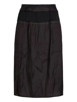 MAISON MARGIELA Layered Satin Midi Skirt - Black