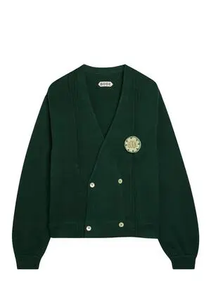 BODE Double-breasted Cotton Cardigan - Dark Green