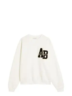 ANINE BING Logo-appliquéd Cotton Sweatshirt - White
