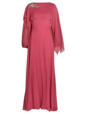 Erdem Cape-effect Silk-georgette Maxi Dress - Pink