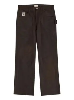 BODE Knolly Brook Straight-leg Waxed Cotton Trousers - Brown