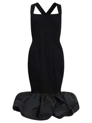 Patou Ruffled-hem Midi Dress - Black