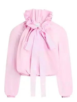 Patou Ruffled Tie-neck Top - Pink