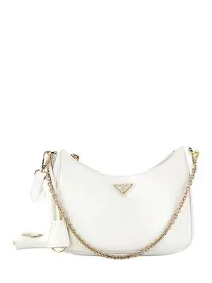 Prada Re-edition 2005 Saffiano Leather Shoulder Bag - White