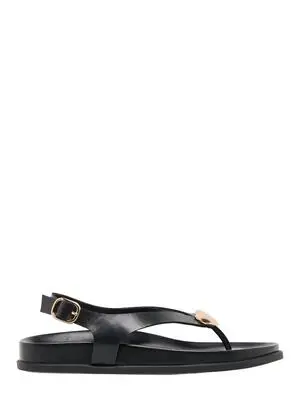 DOLCEVITA Slingback Leather Sandals Black Leather