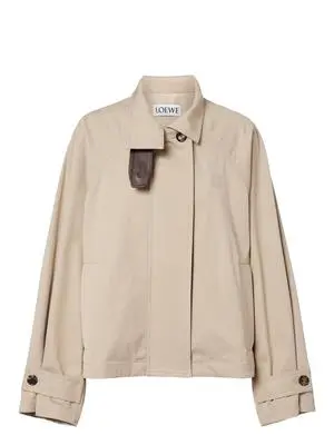 Loewe Leather-trimmed Cotton And Silk Jacket - Beige