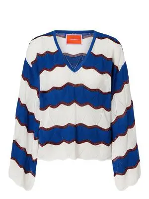 La DoubleJ Hang Ten Striped Top - Blue