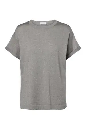 Brunello Cucinelli Cashmere And Silk-blend T-shirt - Grey