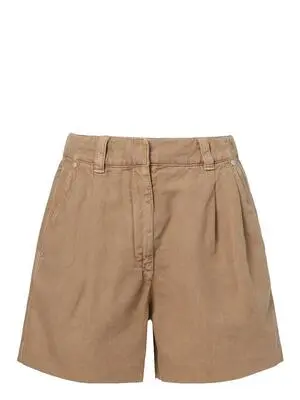 Brunello Cucinelli Cotton And Linen Bermuda Shorts - Beige