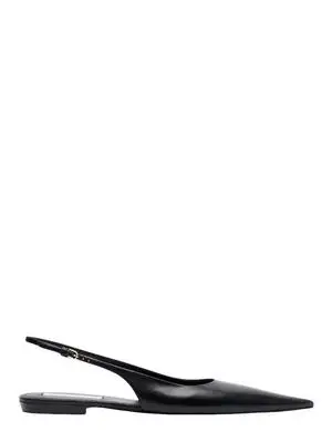 Victoria Beckham Leather Slingback Flats - Black