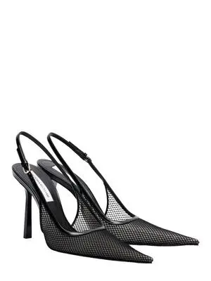 Victoria Beckham Leather-trimmed Mesh Slingback Pumps - Black