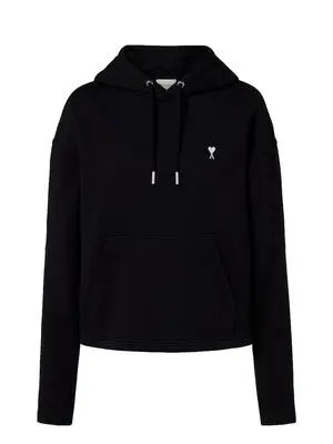Ami De Cœur Cotton Jersey Hoodie - Black