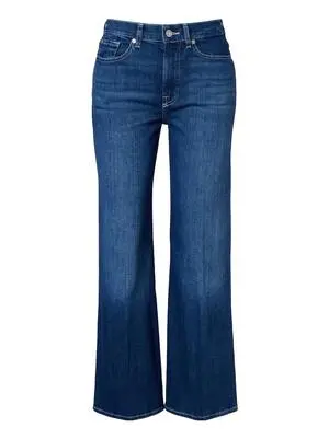 7 For All Mankind Lotta Ankle Wide-leg Jeans - Blue