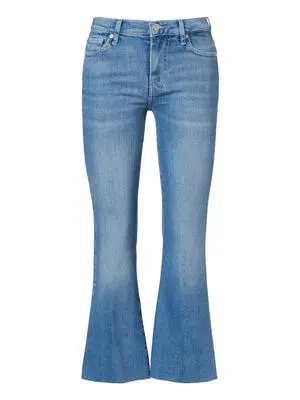 7 For All Mankind Dojo Cropped Flare Jeans - Blue