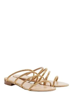 Rene Caovilla Erin Crystal-embellished Sandals - Gold