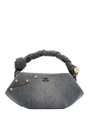 GANNI Bou Mini Denim Top-handle Bag - Grey