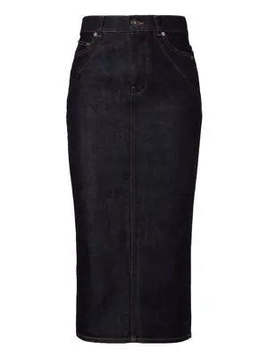 Givenchy Denim Midi Skirt - Blue