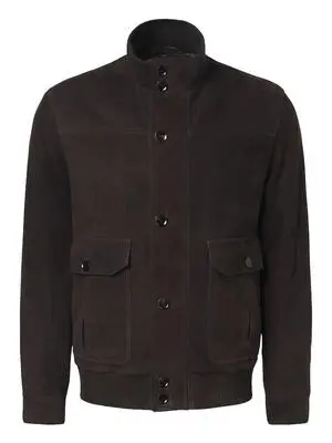 Brioni Suede Bomber Jacket - Brown