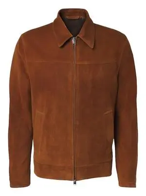Brioni Suede Blouson Jacket - Brown