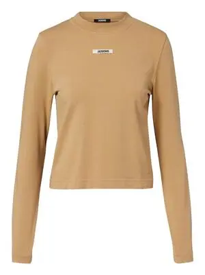 Jacquemus Gros Grain Cotton-blend T-shirt - Beige