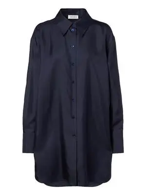 RÓHE Oversized Silk Shirt - Blue