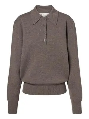 RÓHE Wool And Cashmere Polo Sweater - Grey
