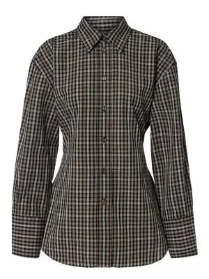 RÓHE Checked Cotton Shirt - Black