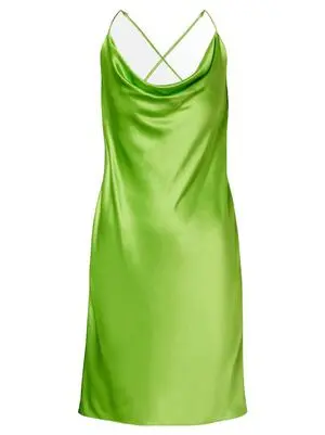 Saint Laurent Silk Satin Slip Dress - Green